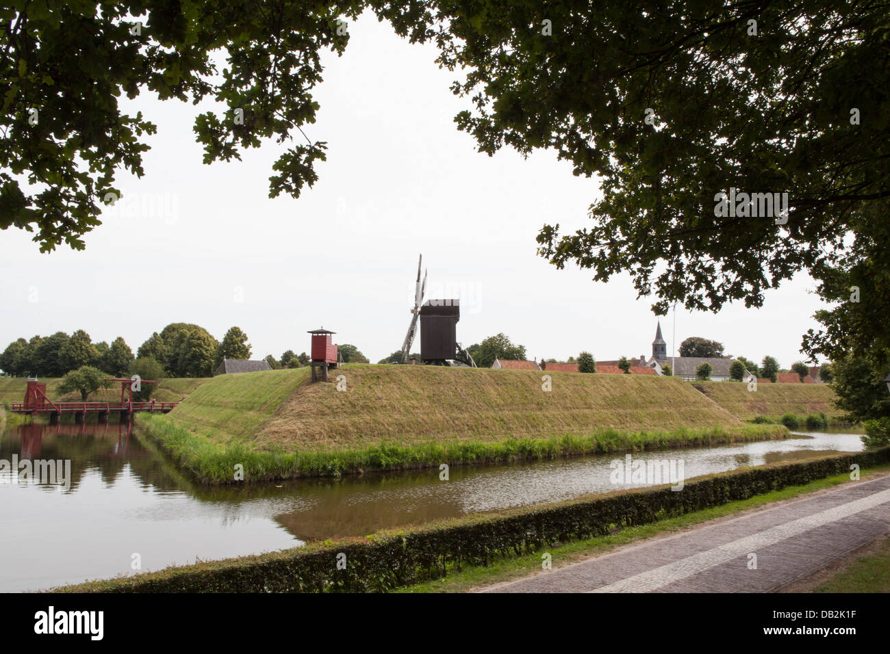Fortress Bourtange with walls and a canal in the province Groningen in ...