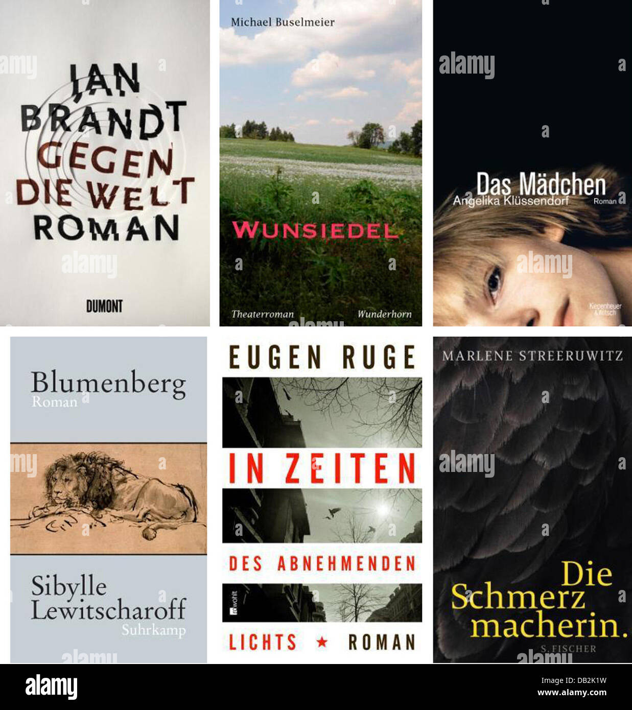 An illustration shows the covers of six novels which were nominated for ...