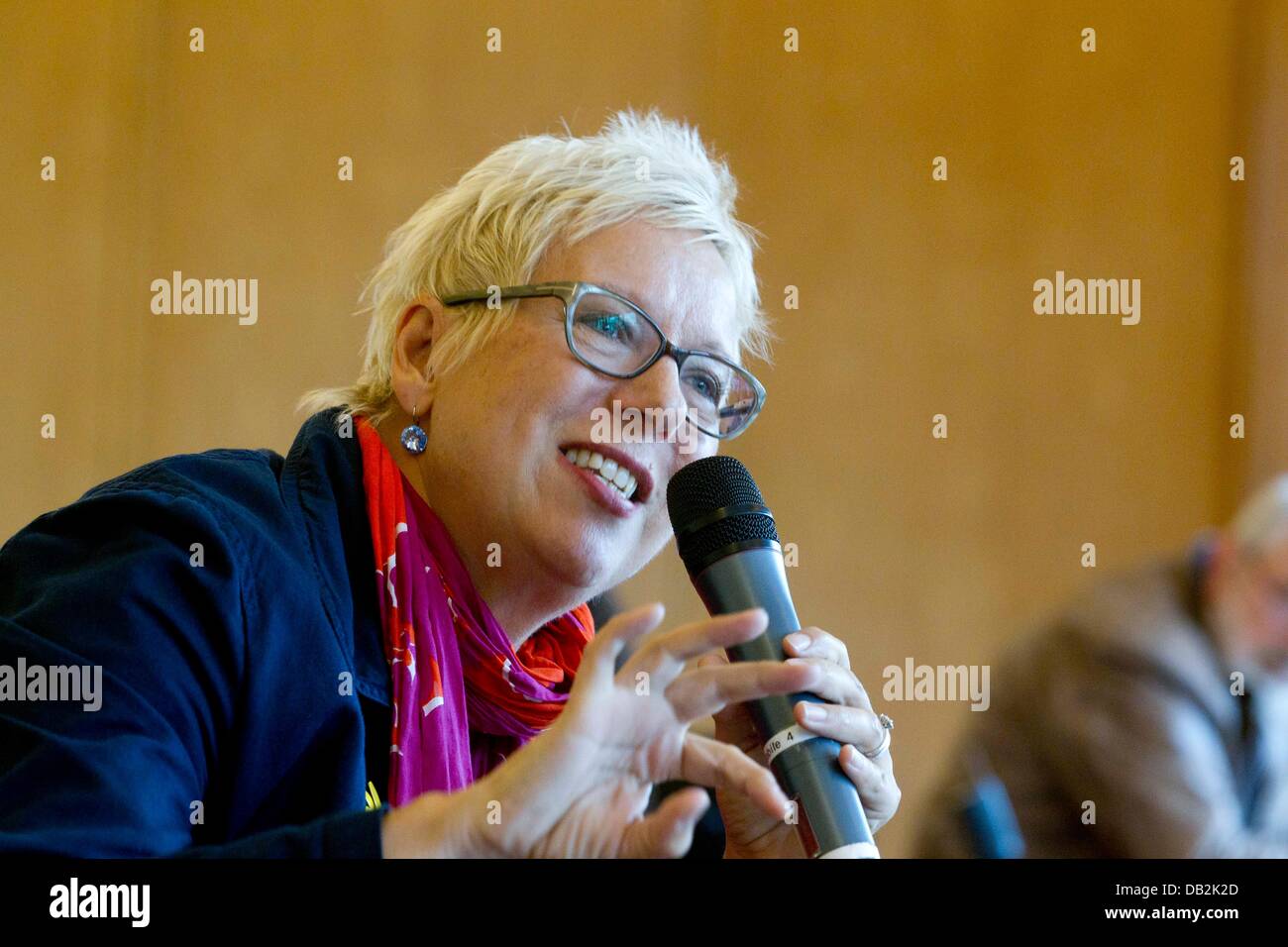 Director Doris Doerrie speaks during a press conference at the ...
