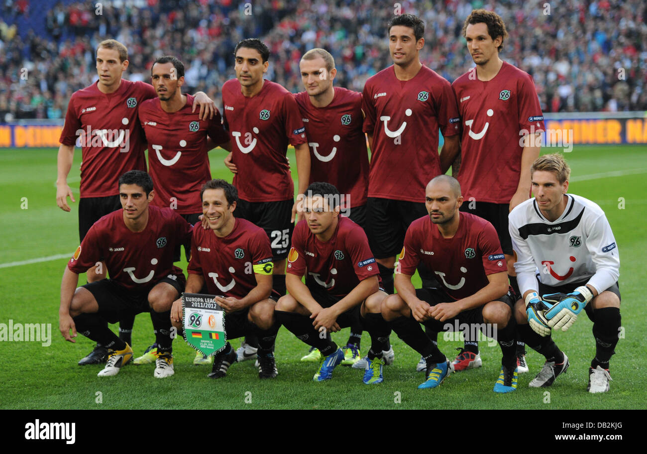 Team Hanover is seen prior the beginning of the Europa League group B ...