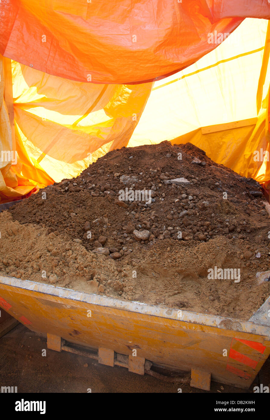 Soil in Skip on Grounds of Construction - London UK Stock Photo - Alamy
