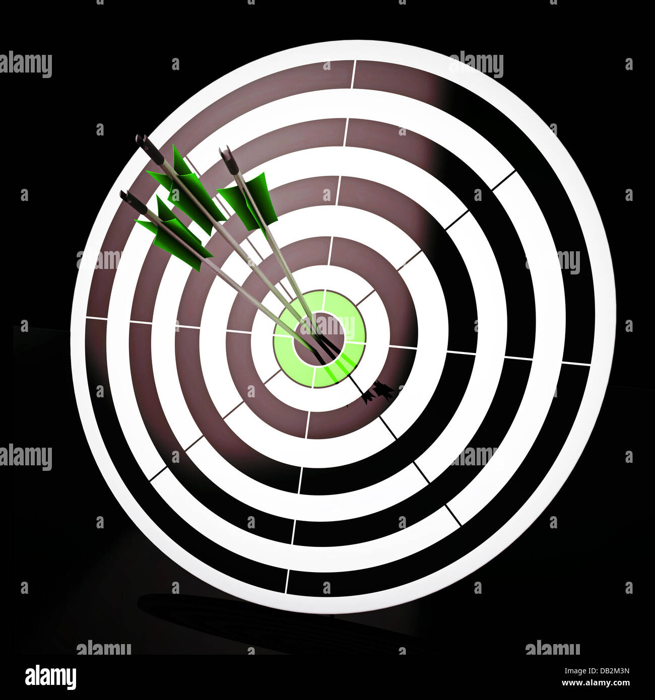 Triple Dart Shows Winning Shot And Achievement Stock Photo - Alamy