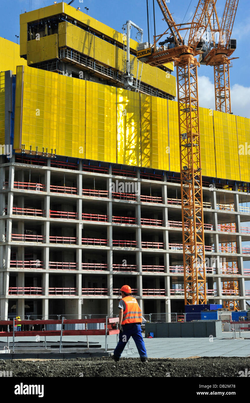 The construction site of the one of the new towers of the European ...