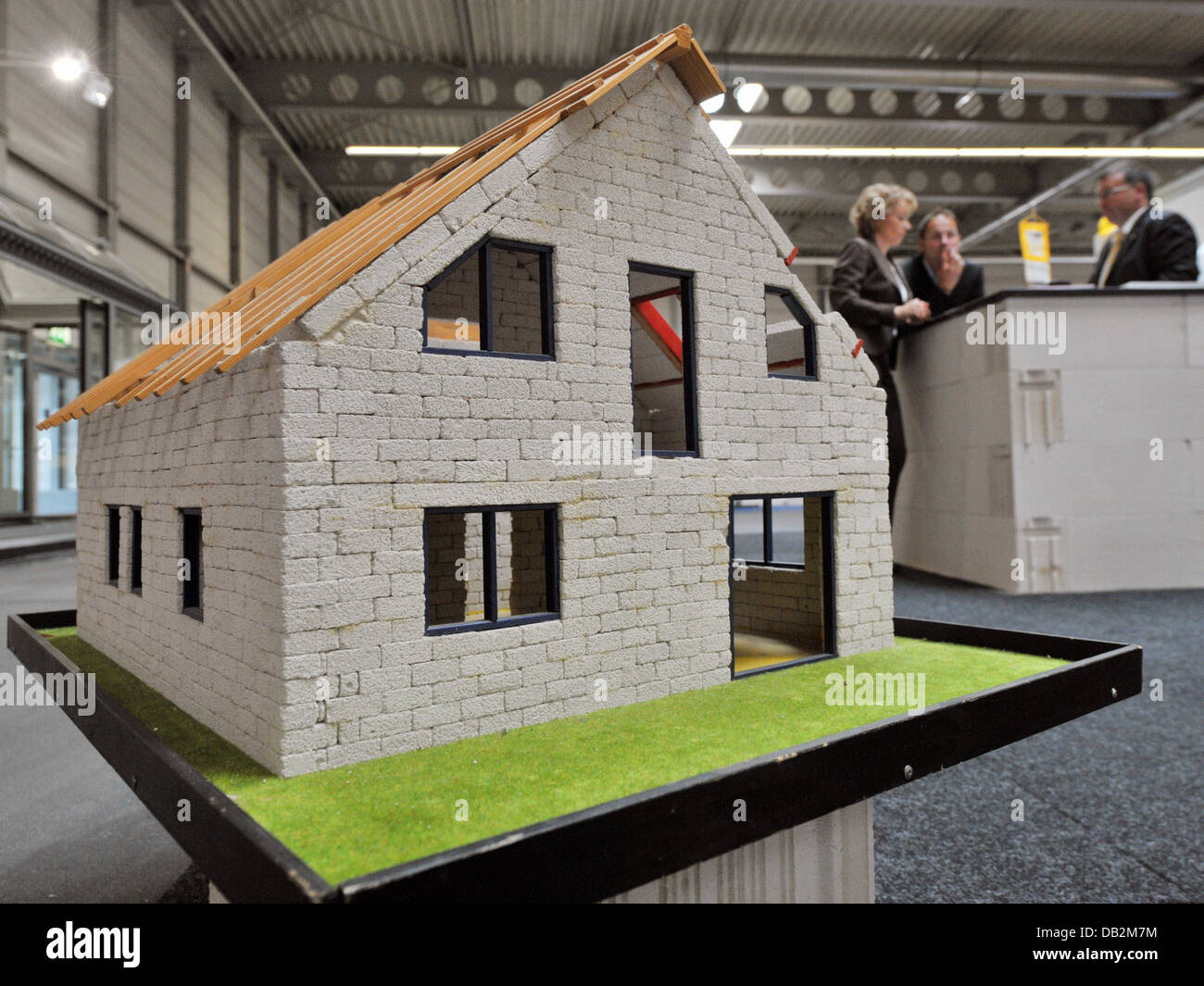The shell of a model house is on display at the Haus.Bau.Energie (House ...