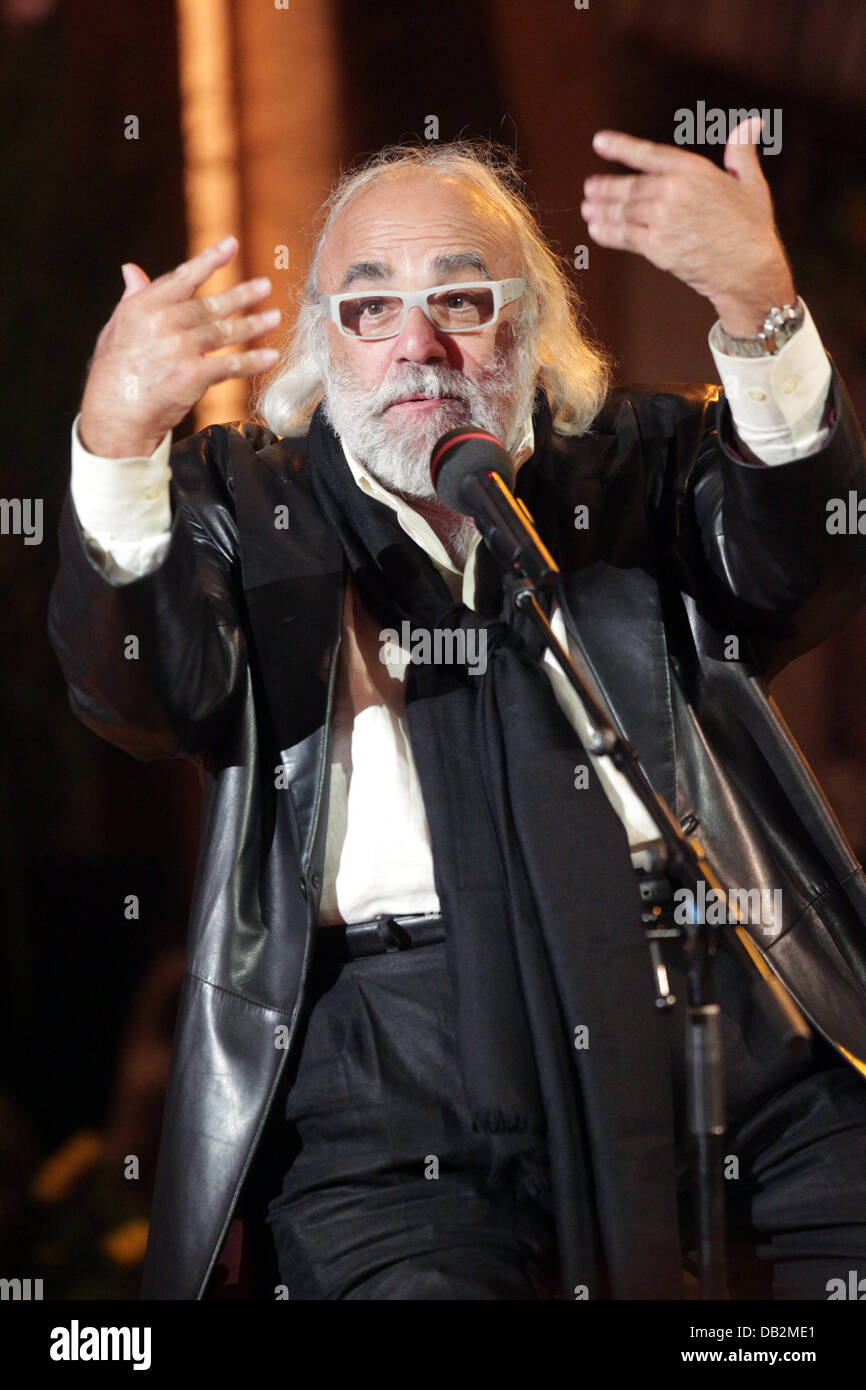 Greek singer Demis Roussos performs during a dress rehearsal for the ...