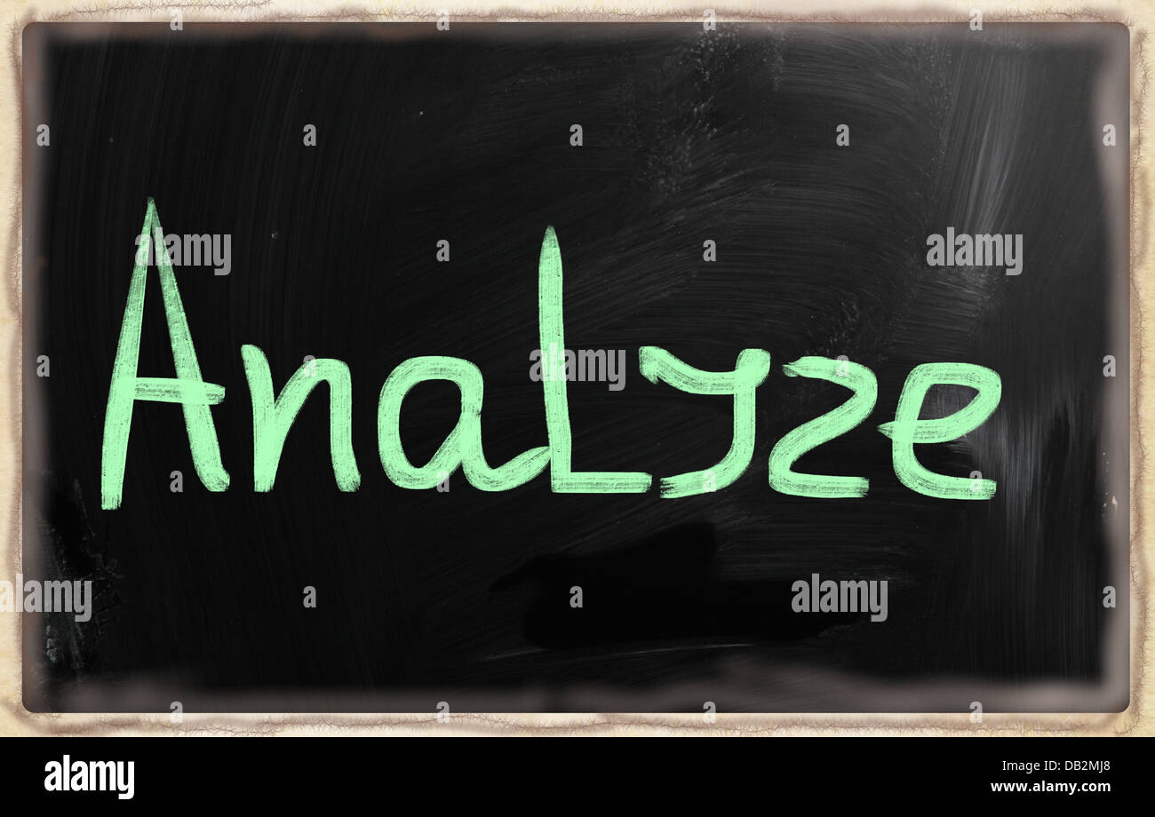 Analyze handwritten with chalk on a blackboard Stock Photo - Alamy