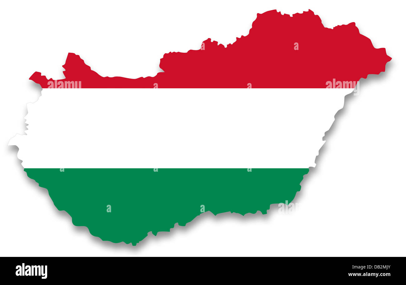 Map and flag of Hungary Stock Photo - Alamy