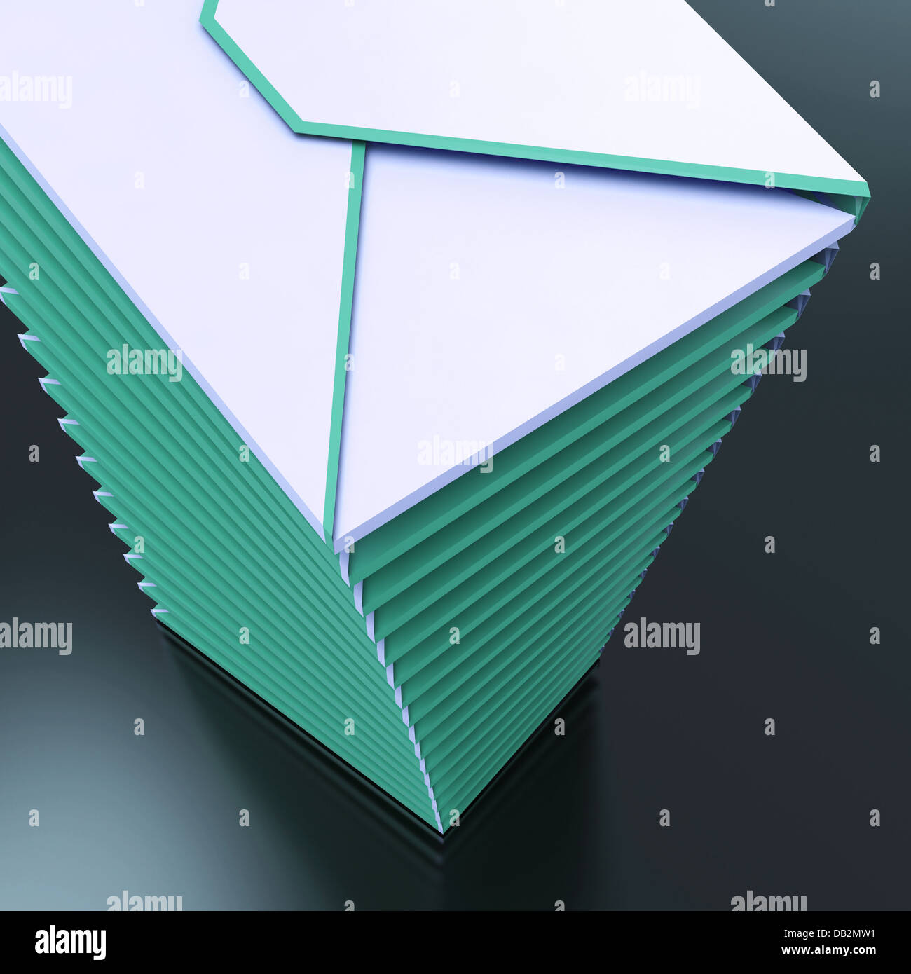 Piled Envelopes Shows Computer Mail Outbox Communication Stock Photo ...