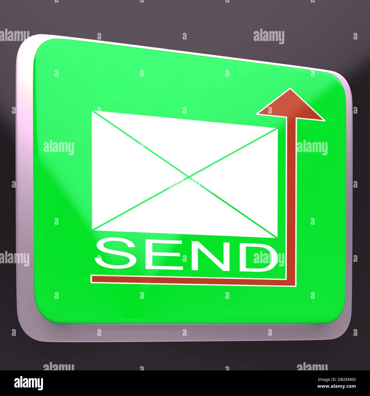 Send Mail Button Showing Mailing Post Stock Photo - Alamy