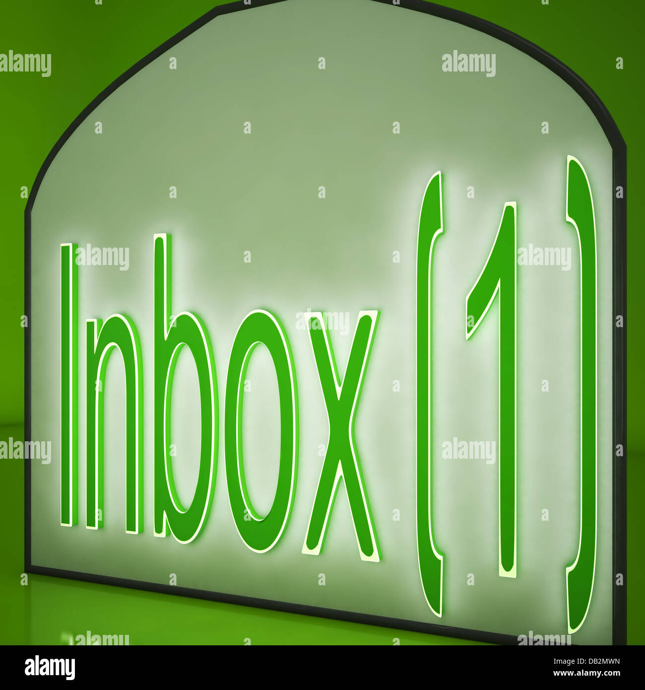 Inbox One Sign Showing Electronic Mail Inbox Stock Photo - Alamy