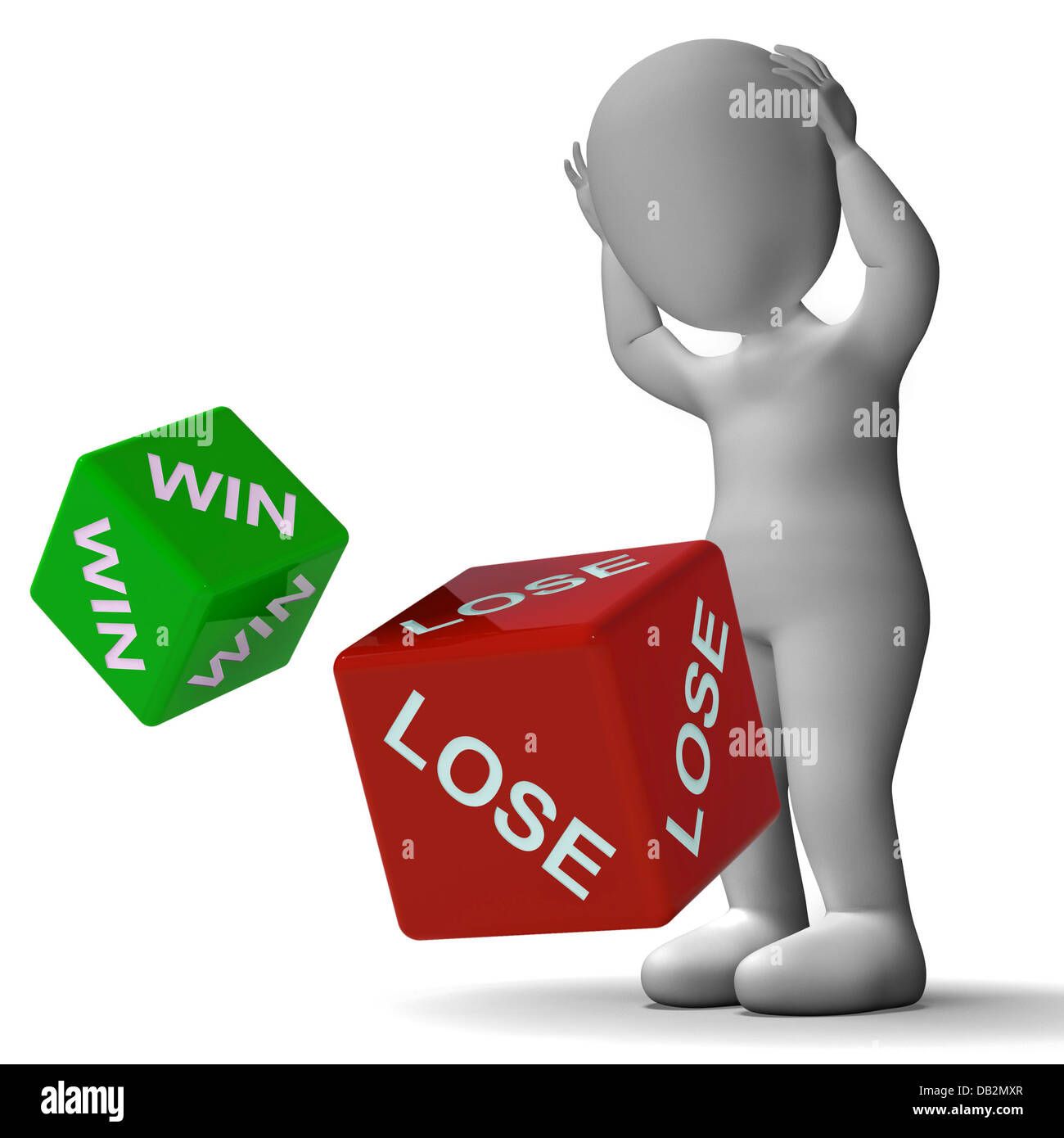 Win Lose Dice Showing Gambling Stock Photo - Alamy