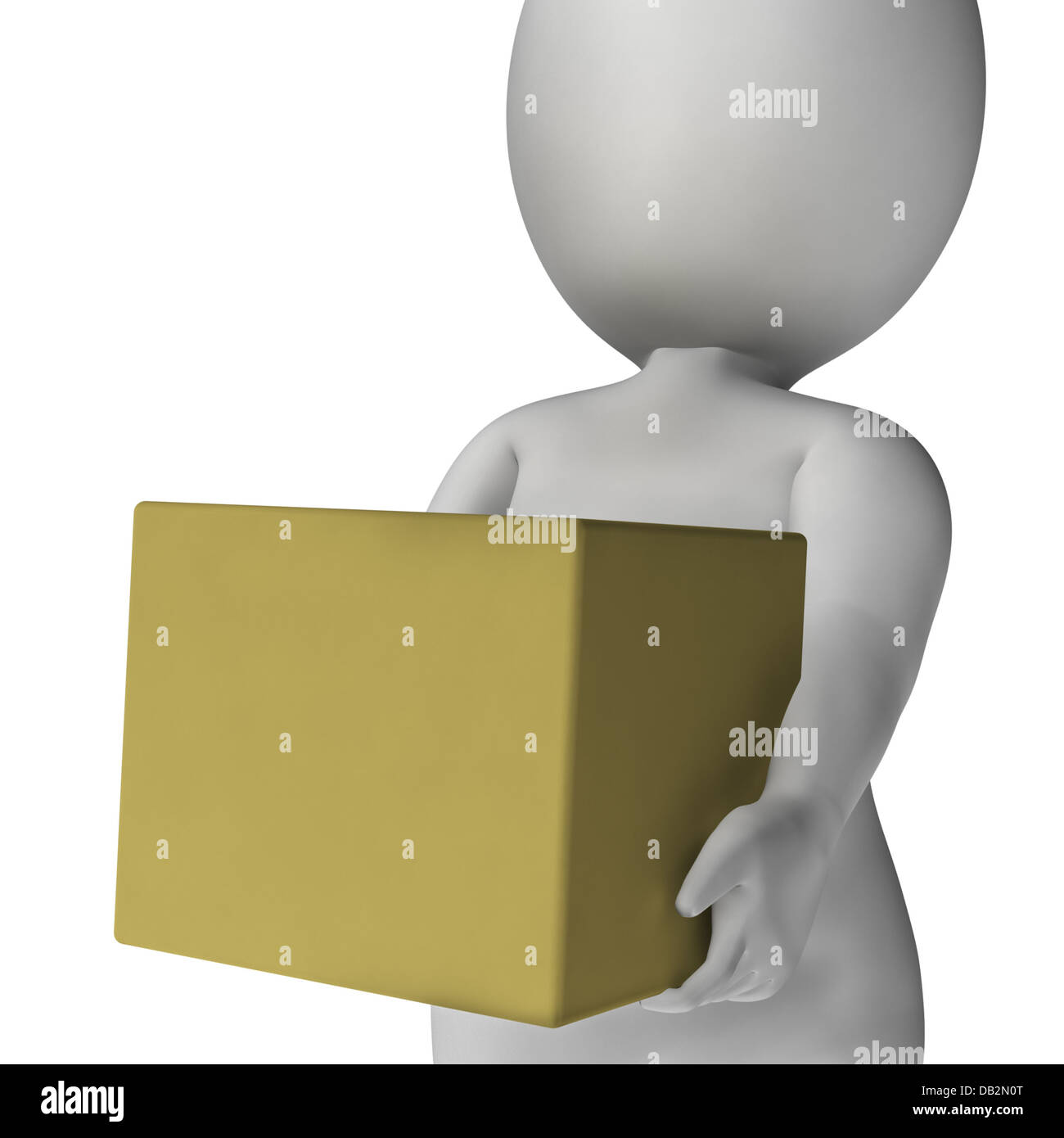 Man Holding Box Showing Delivery And Carrying Packages Stock Photo - Alamy