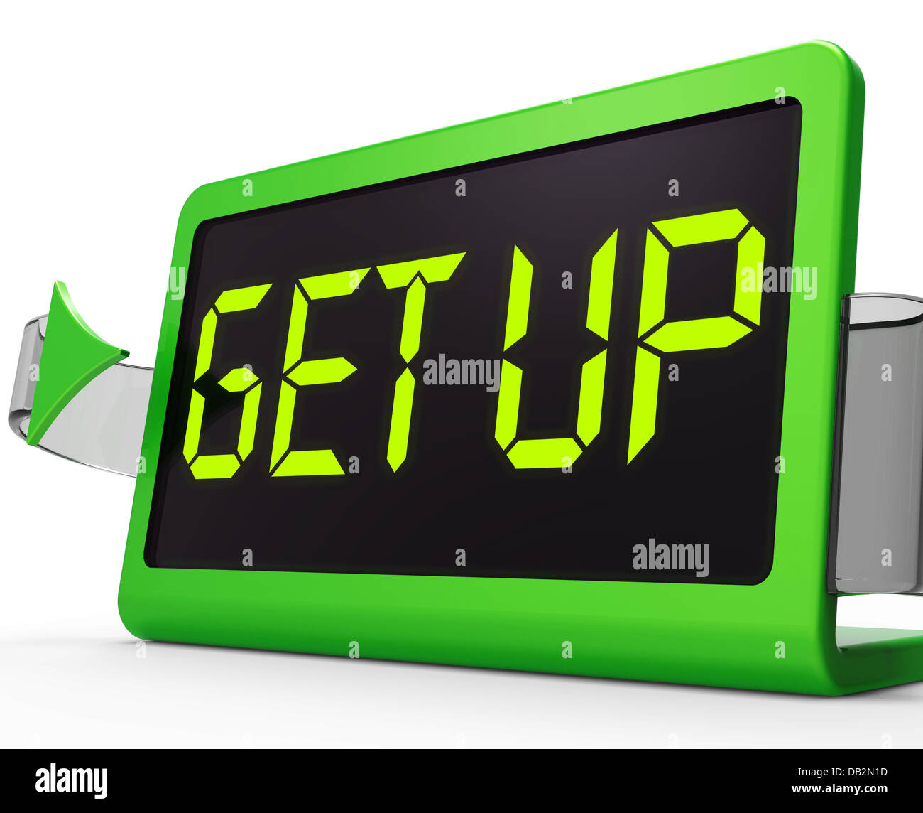 Get Up Clock Message Meaning Wake Up And Rise Stock Photo - Alamy