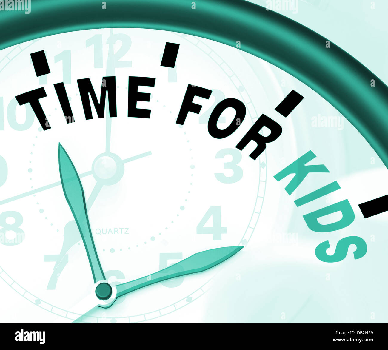 Time For Kiids Message Meaning Playtime Or Starting Family Stock Photo ...