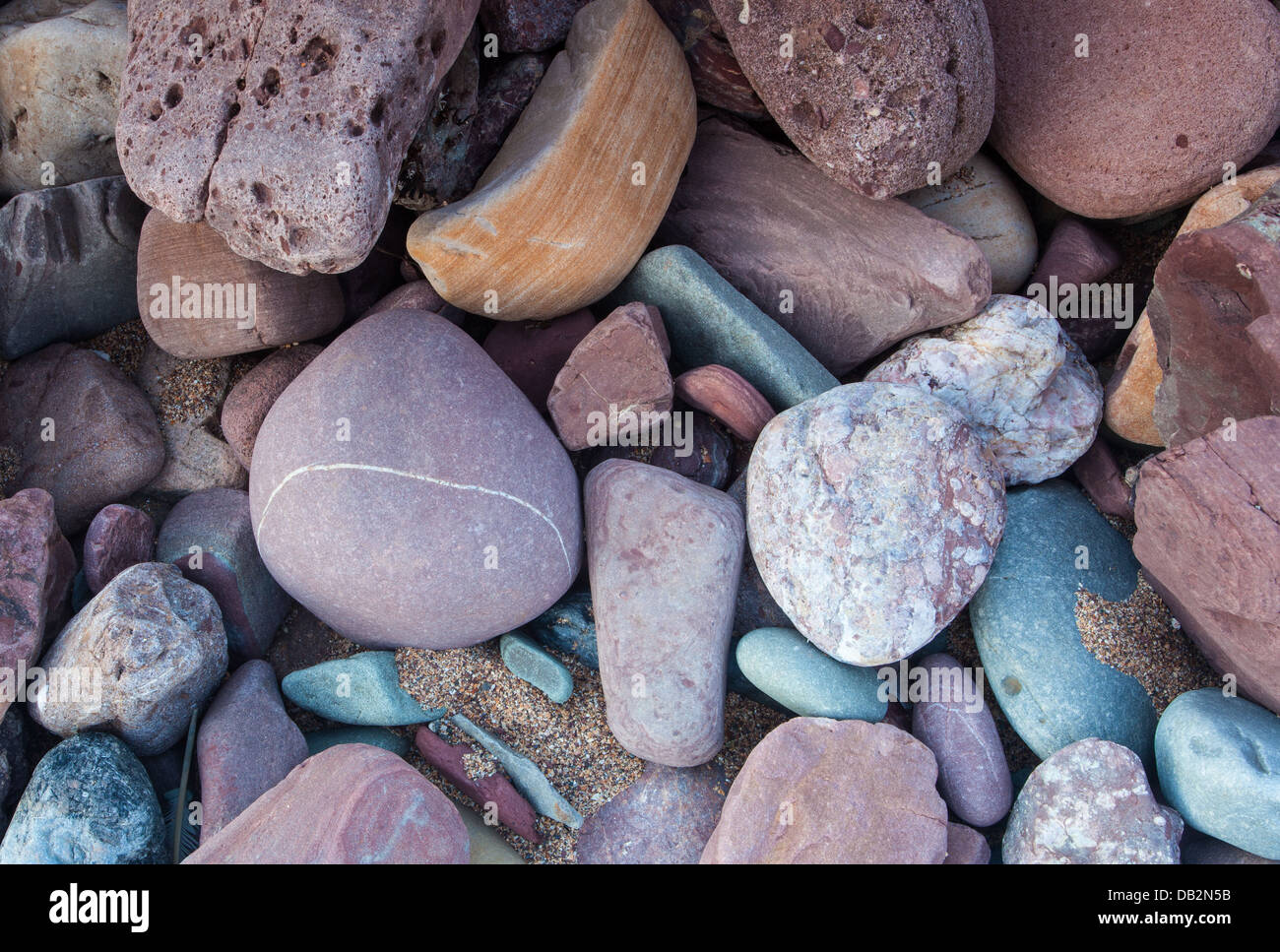 A collection of pebbles,stones and sand captured in macro, close up ...