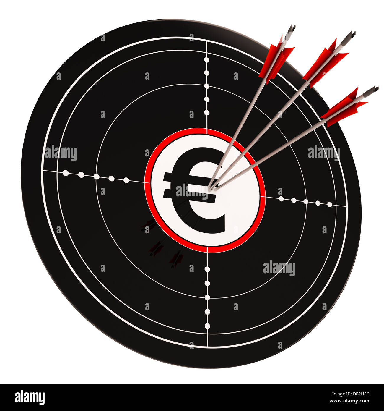 Euro Target Shows Wealth Currency And Prosperity Stock Photo - Alamy