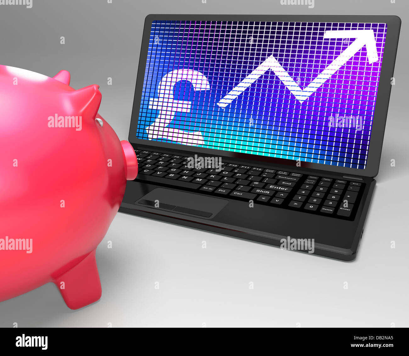 Pound Symbol On Laptop Showing Britain Increases Stock Photo - Alamy