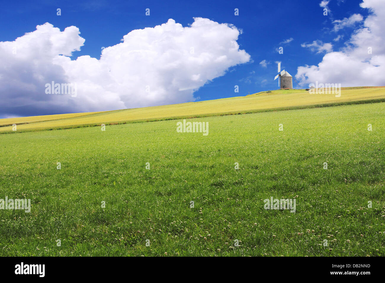 Farm landscape windmill above hi-res stock photography and images - Alamy