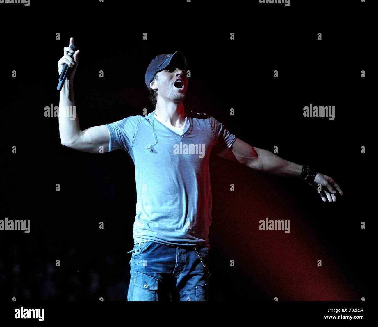 Enrique Iglesias performing on stage during his concert at the Zenith ...