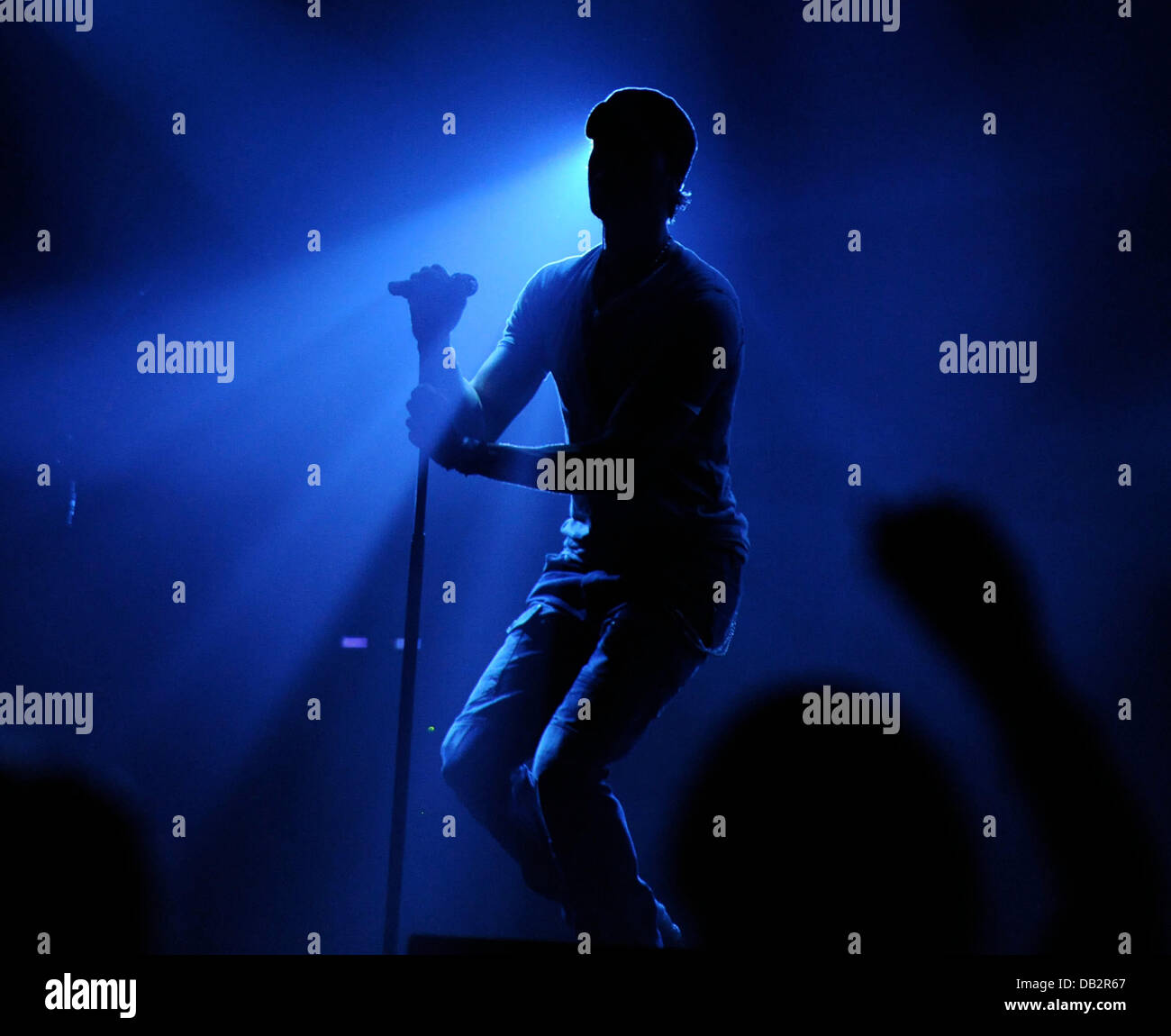 Enrique Iglesias performing on stage during his concert at the Zenith ...