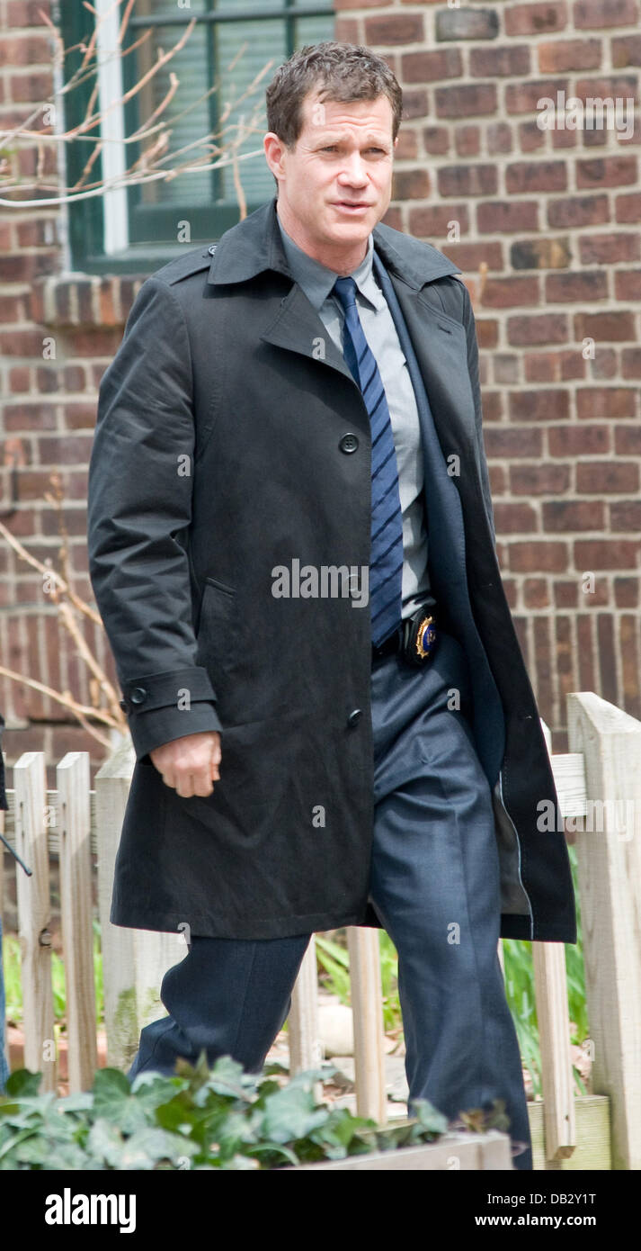 Dylan Walsh The cast of 'The Rememberer' film on location in Queens New ...