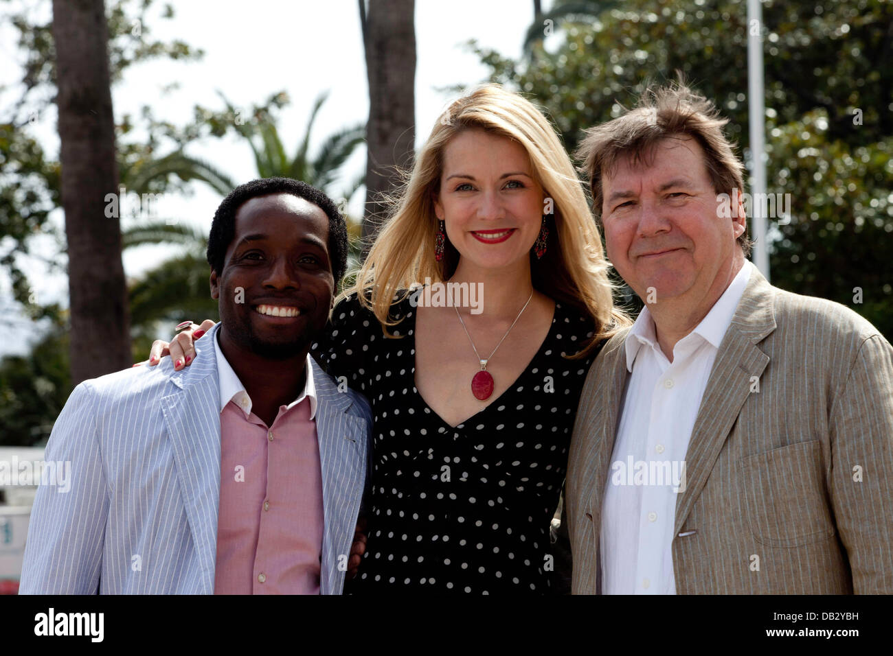 Richard Yearwood, Natalie Lisinska and Remy Girard attend a photocall ...