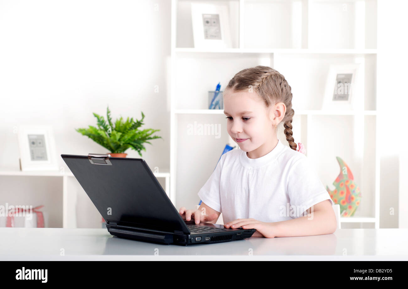 girl working on laptop Stock Photo - Alamy