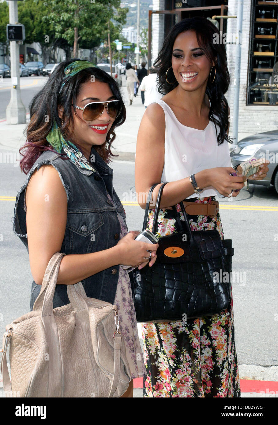 Vanessa White and Rochelle Wiseman aka Rochelle Humes leave Kitson on ...