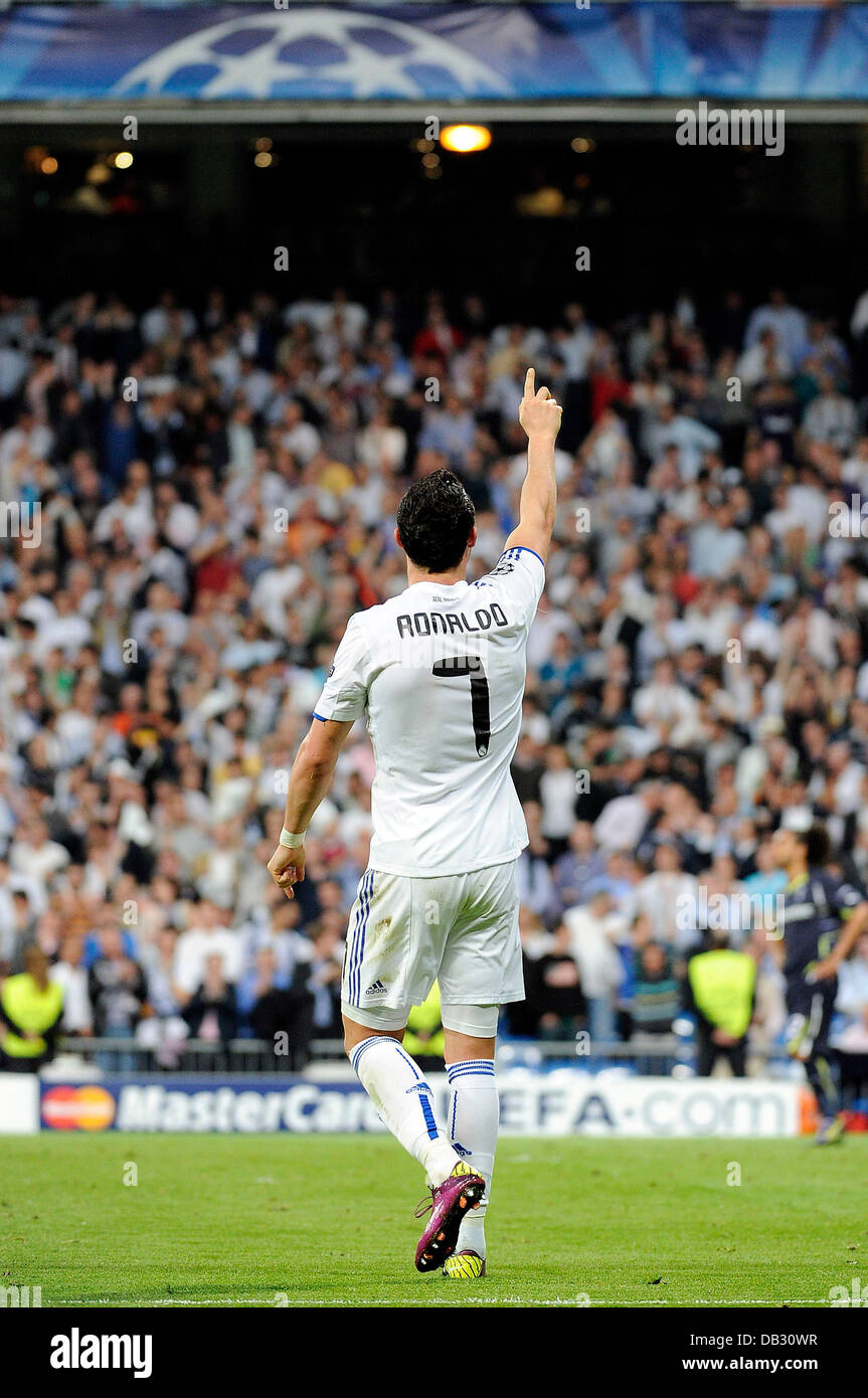 Cristiano Ronaldo of Real Madrid celebrates The Champions League first ...