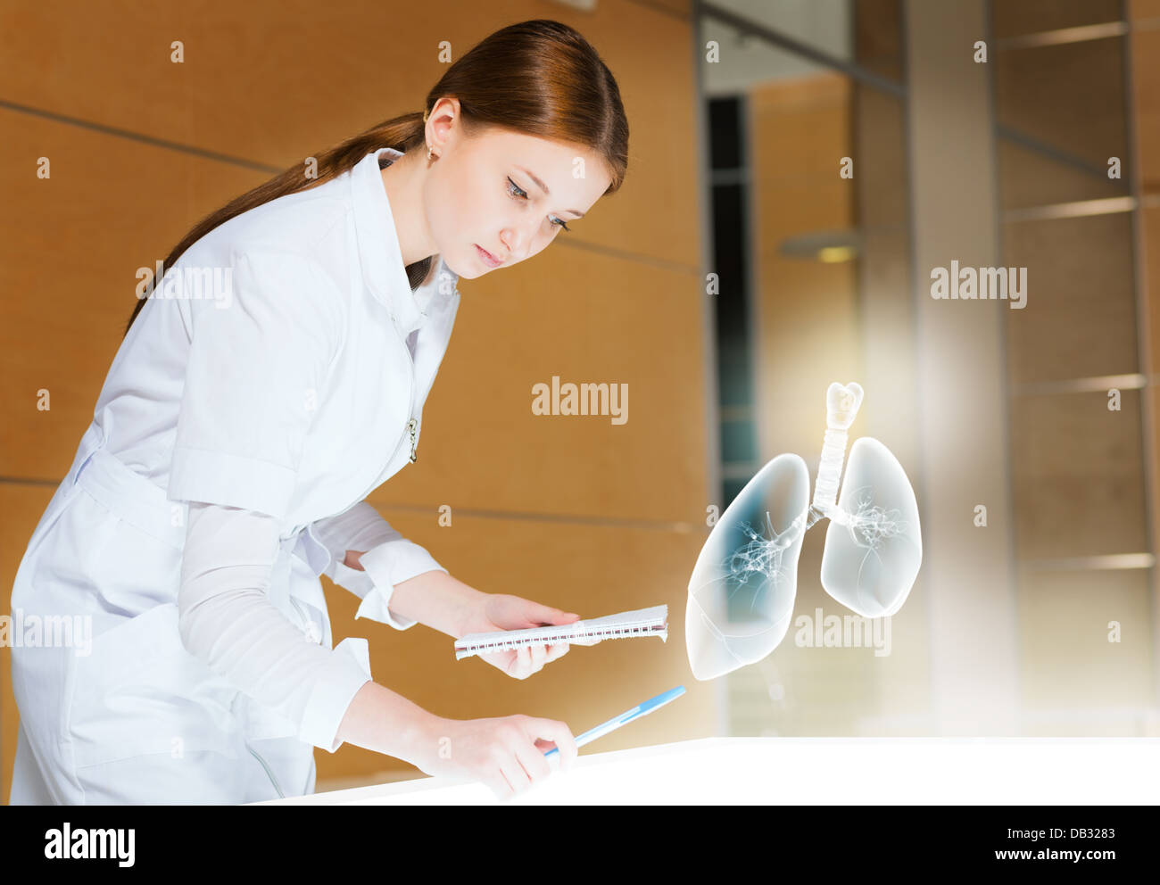 young woman doing research Stock Photo - Alamy