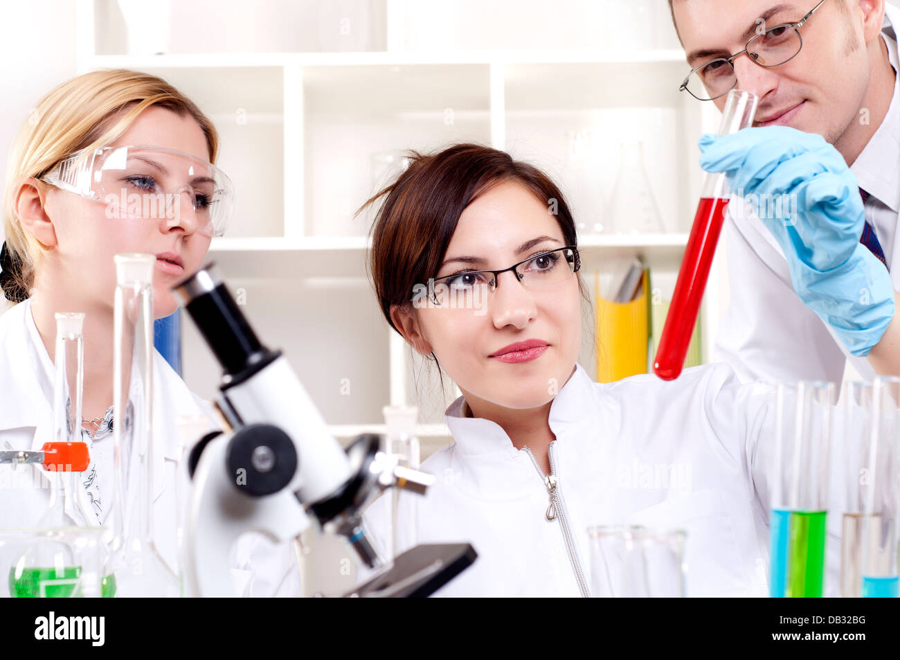 portrait of a group of chemists Stock Photo - Alamy