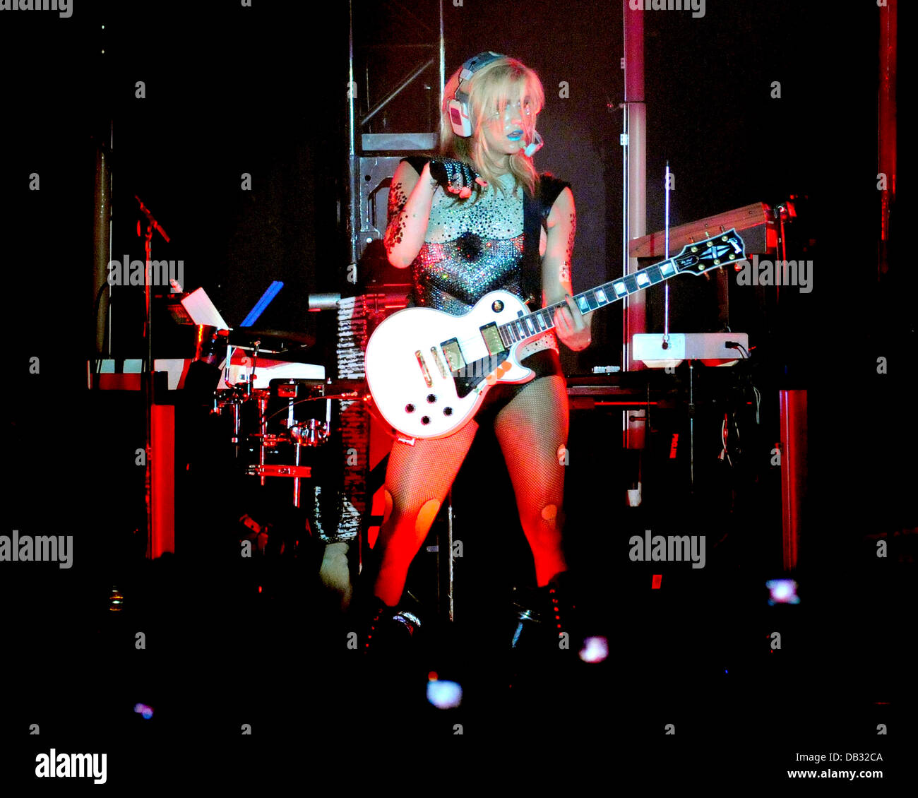 Ke$ha, aka Kesha Rose Sebert performing on stage at the Kool Haus ...