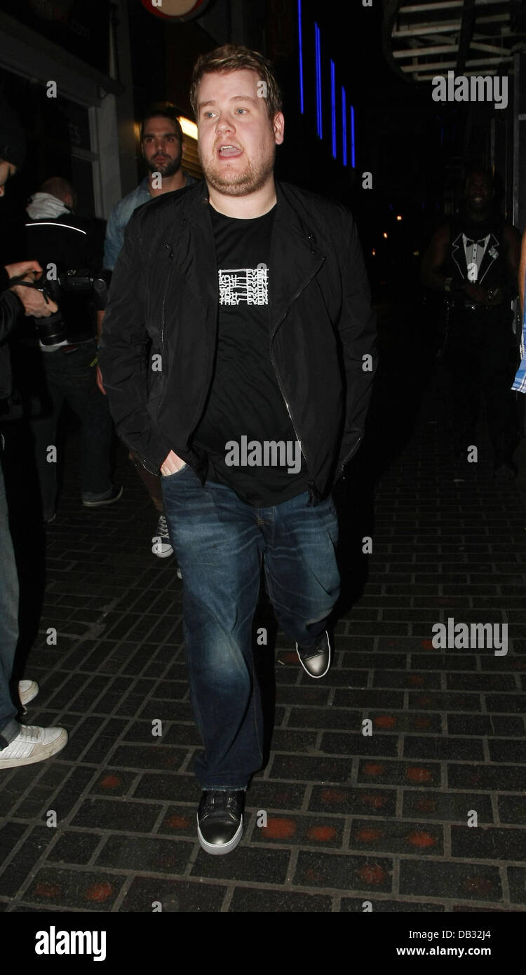 James Corden leaving Box Nightclub London, England - 07.04.11 Stock ...