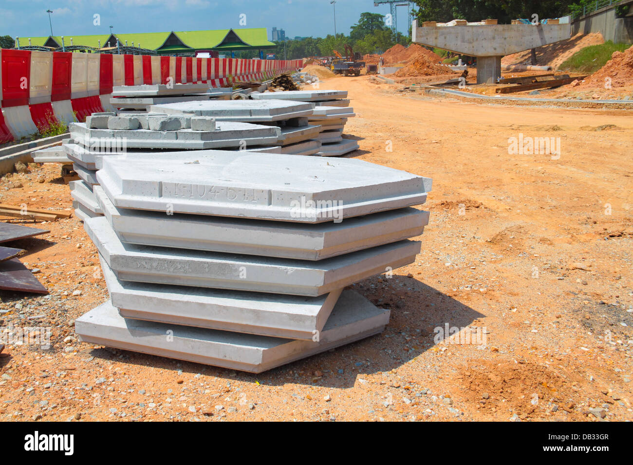 Concrete slab inside construction compound Stock Photo - Alamy
