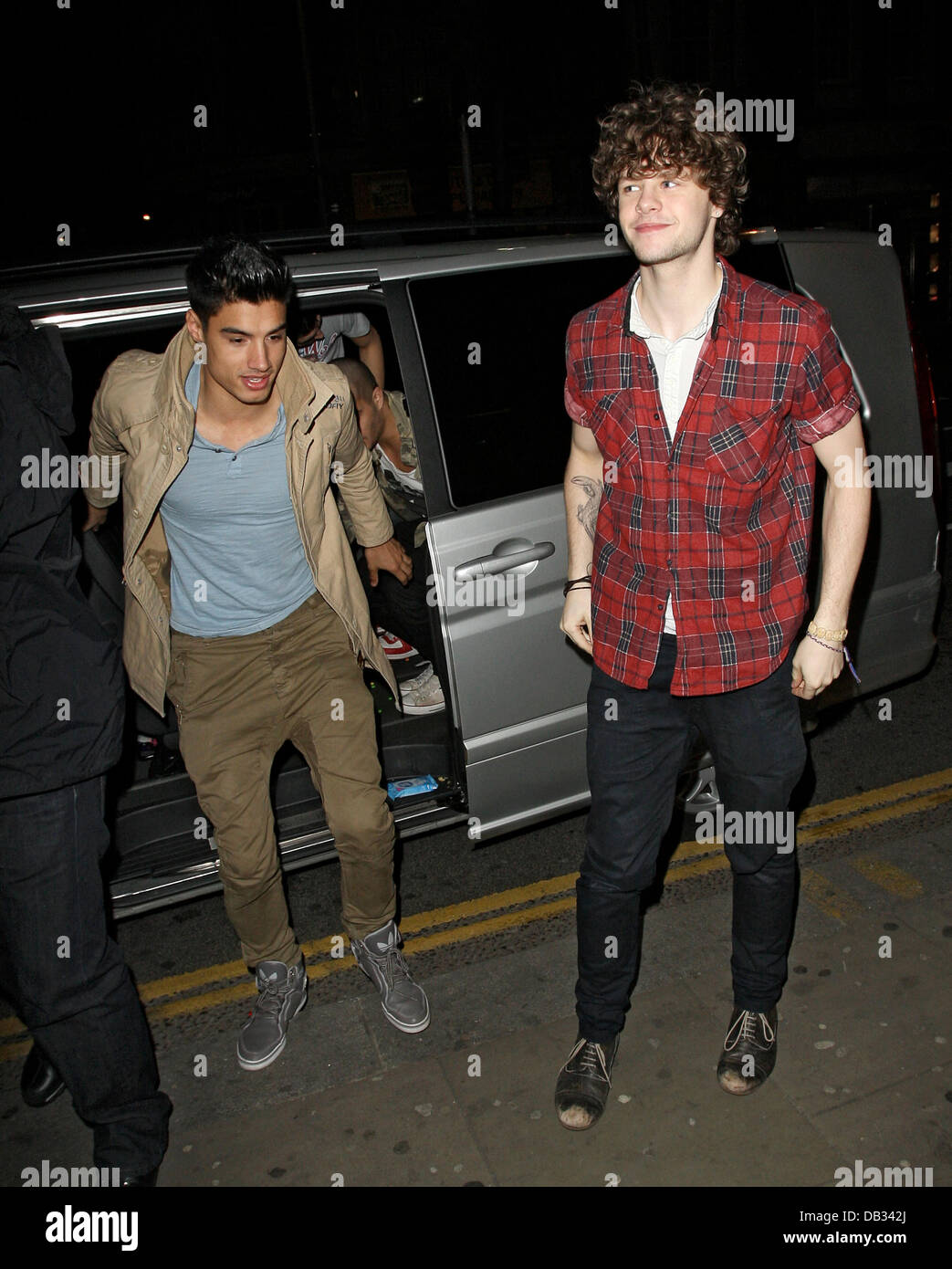 Siva Kaneswaran and Jay McGuinness of The Wanted arriving at Amika ...