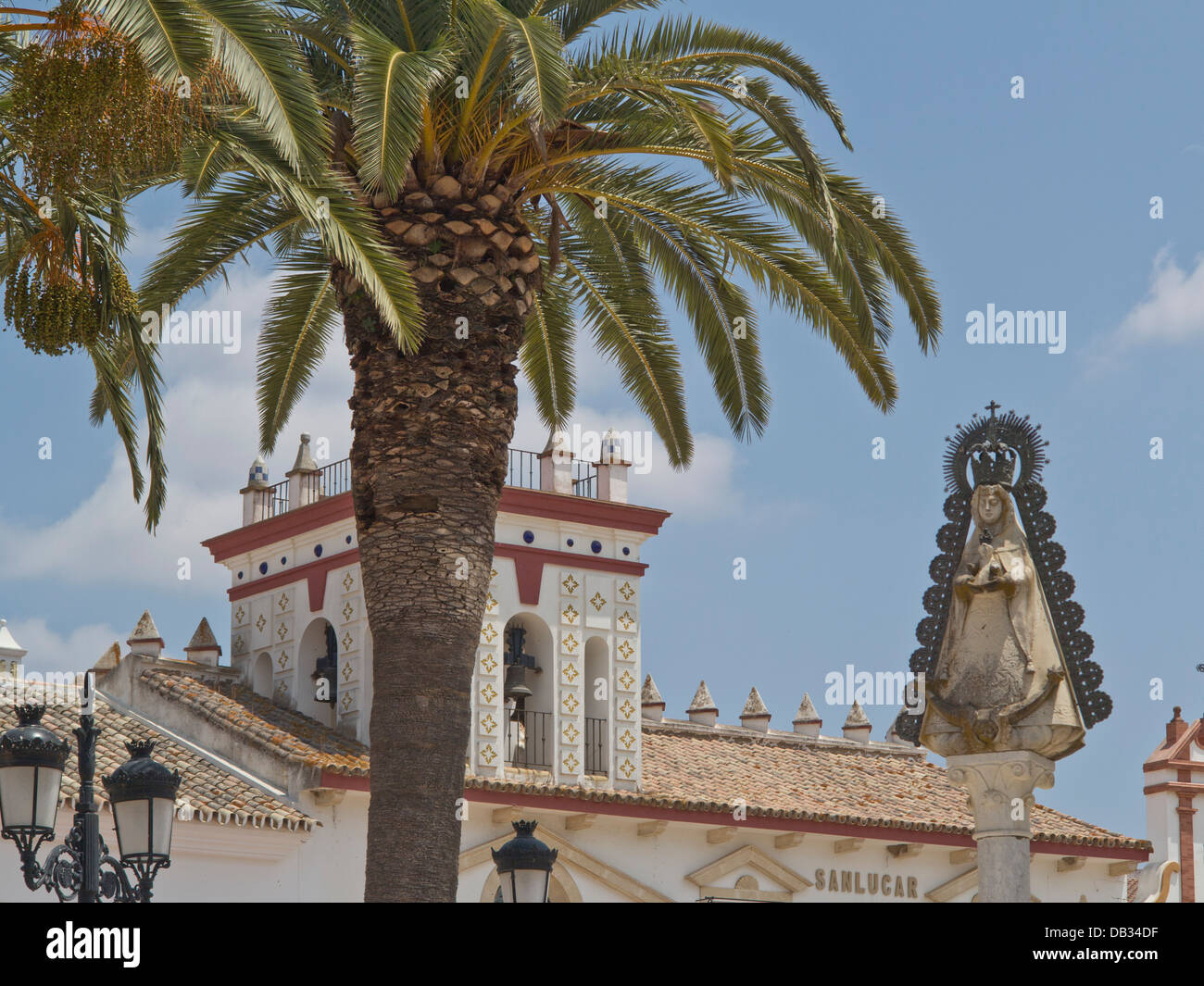 Statue of the Virgin del Rocio in the village of El Rocio, centre of ...