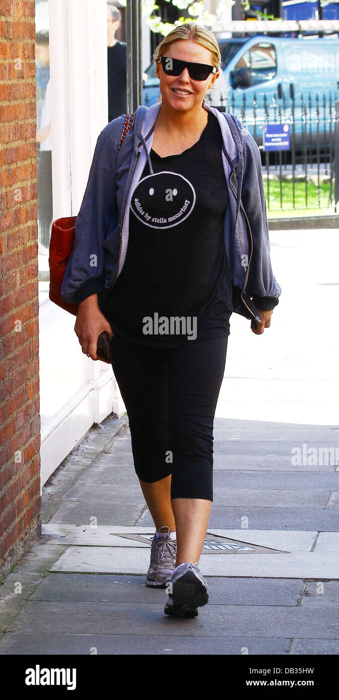 Patsy Kensit wearing a Addidas by Stella McCartney top makes her way to ...