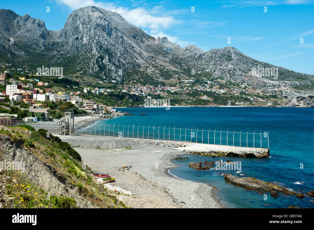 Perimeter fence in Benzu village that separates the Spanish enclave of ...