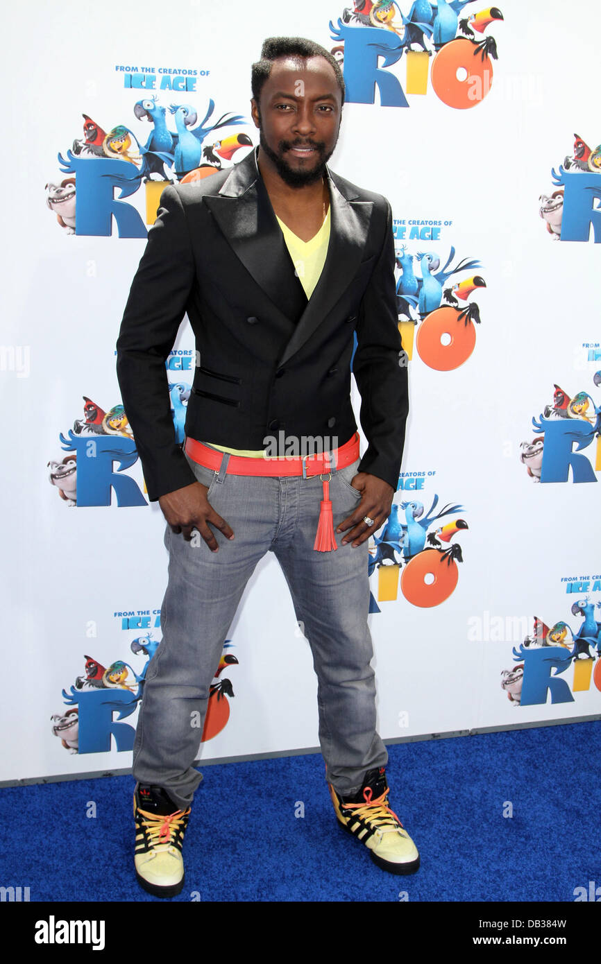 Will.I.am of The Black Eyed Peas Los Angeles premiere of 'Rio' held at ...