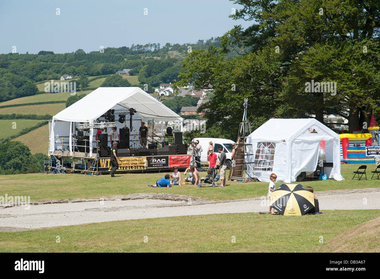 Outdoor live concert venue at Launceston on Devon Cornwall borders UK ...