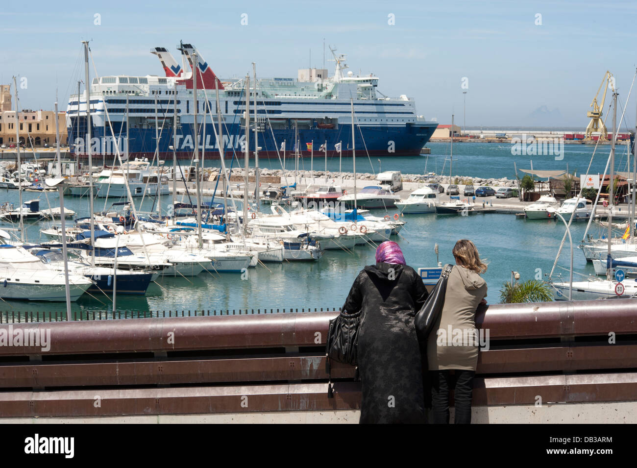 Marina and ferry boat at Ceuta harbor. Spain Stock Photo - Alamy