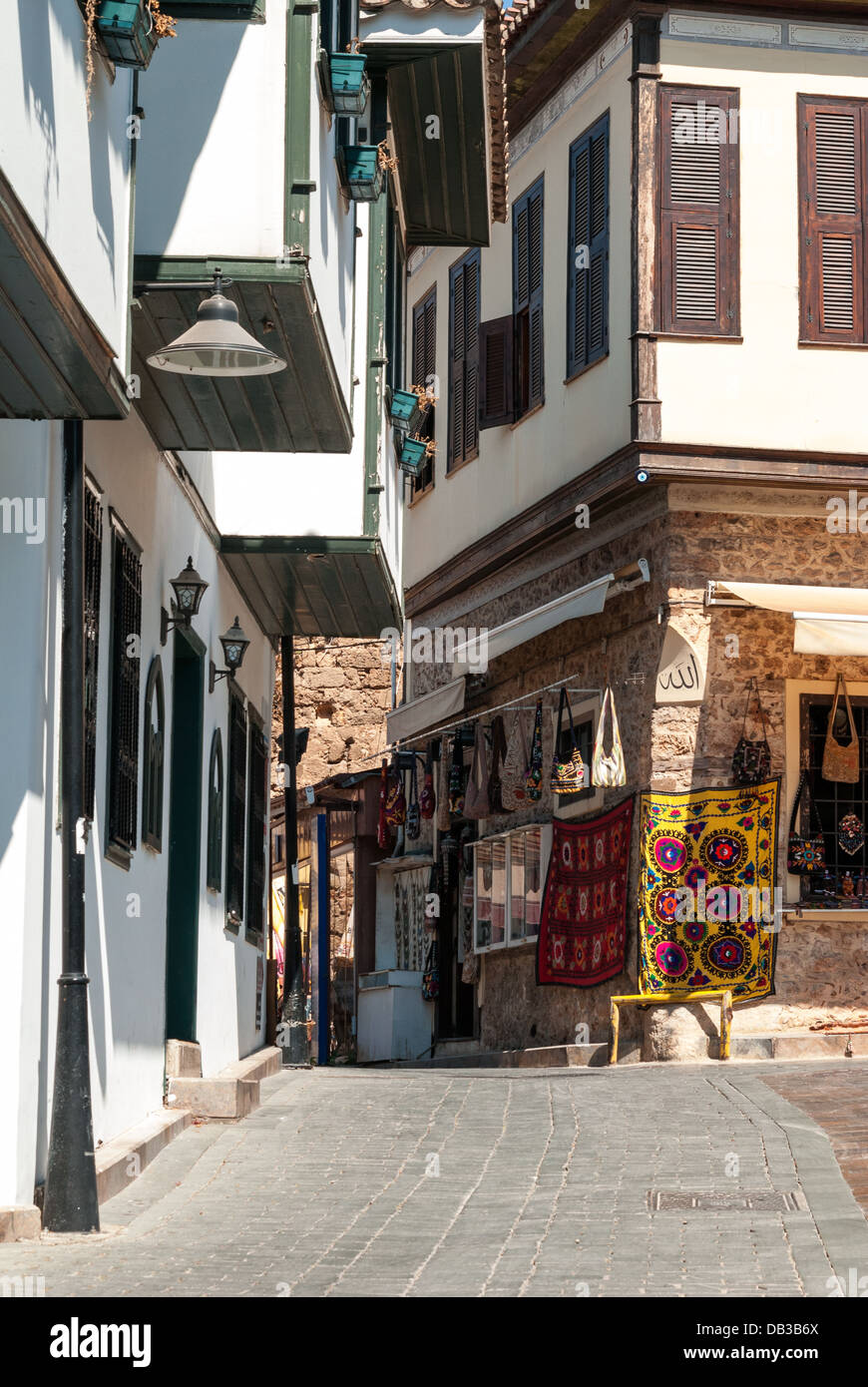 View of an old town street in Antalya, Turkey Stock Photo - Alamy