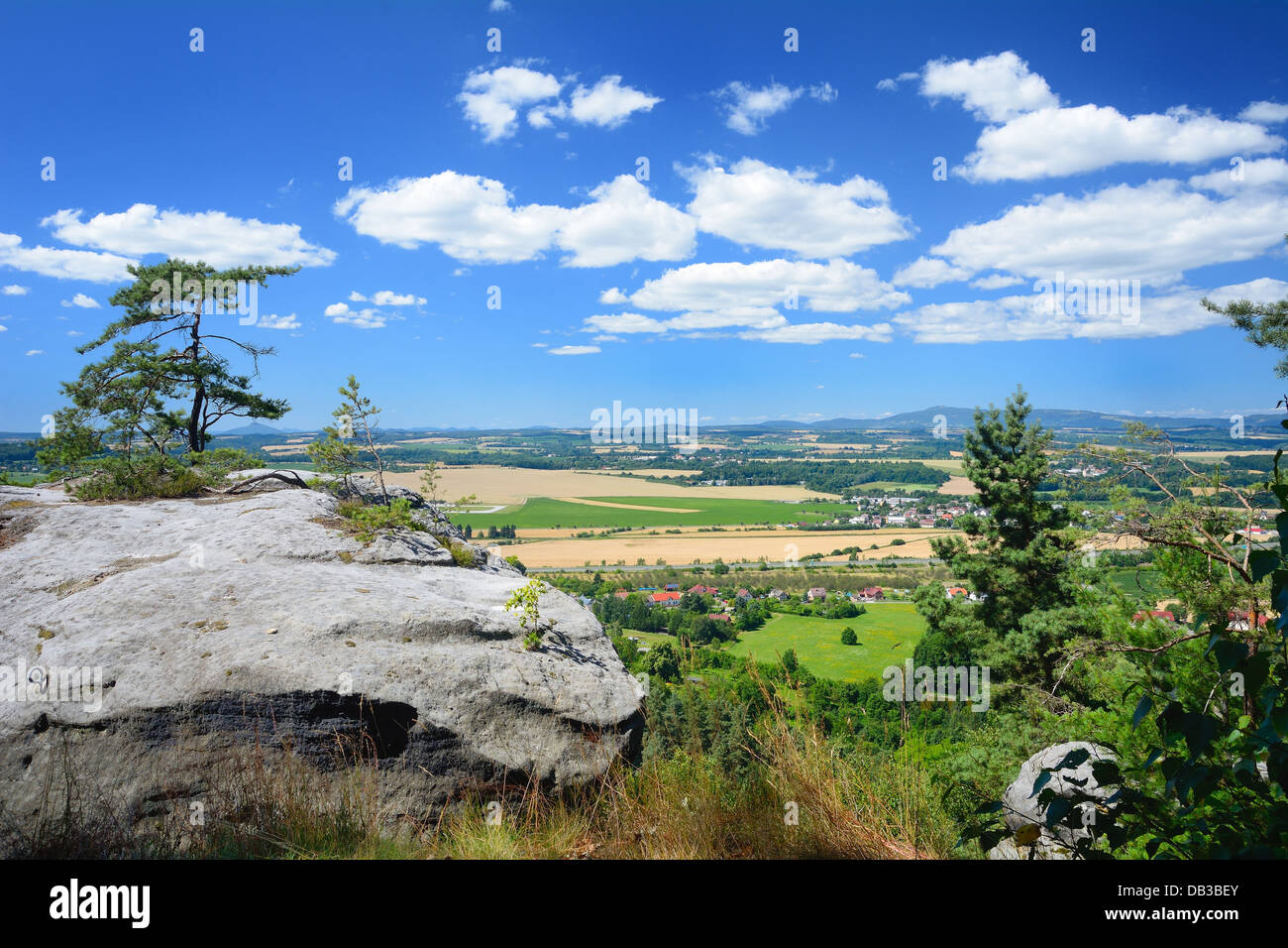 Landscape view from "Prihrazske rocks" in the Czech Republic. Typical ...