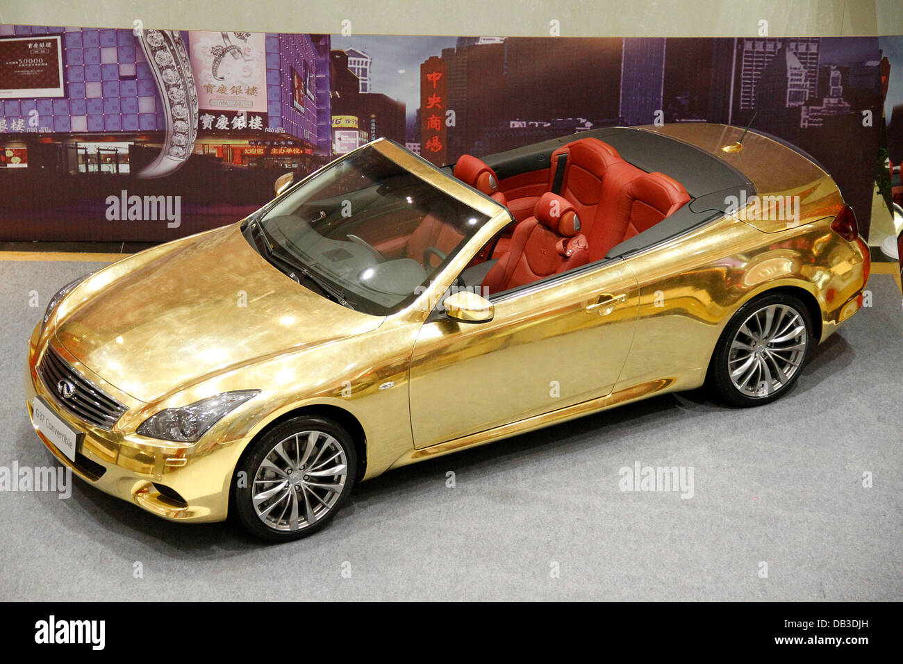 The 24 carat gold plated INFINITY G37 Convertible luxury sports car on ...