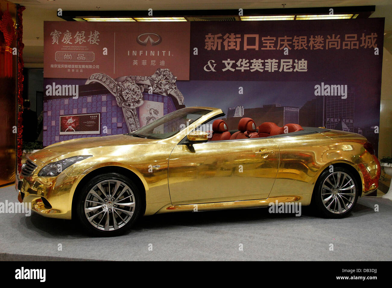 The 24 carat gold plated INFINITY G37 Convertible luxury sports car on ...