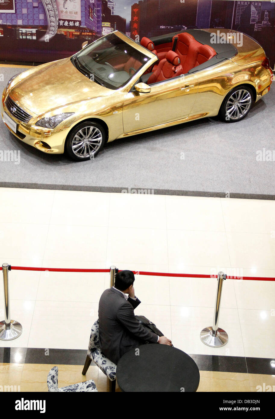 The 24 carat gold plated INFINITY G37 Convertible luxury sports car on ...
