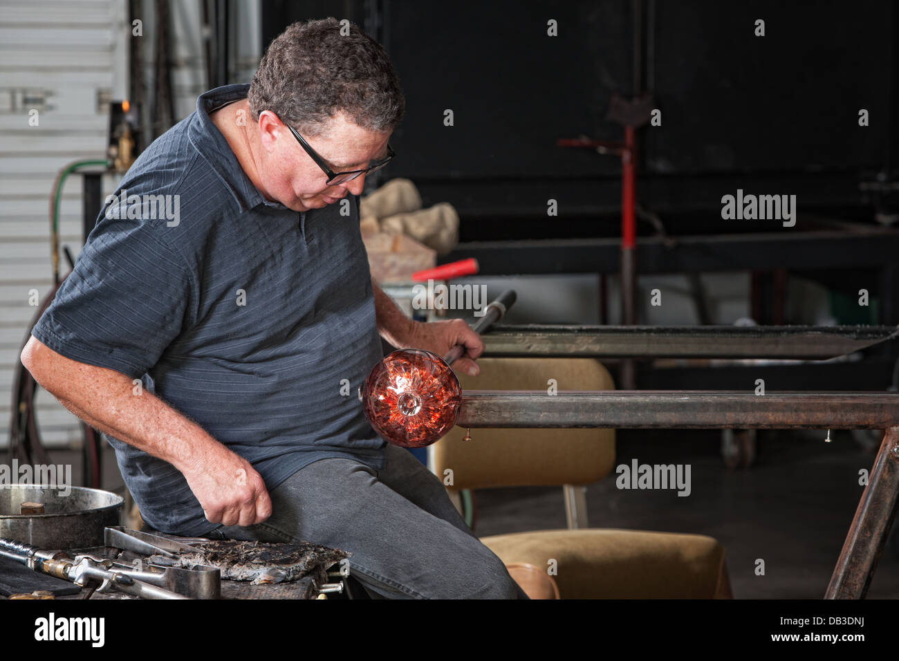 Artisan Cooling Glass Piece Stock Photo - Alamy