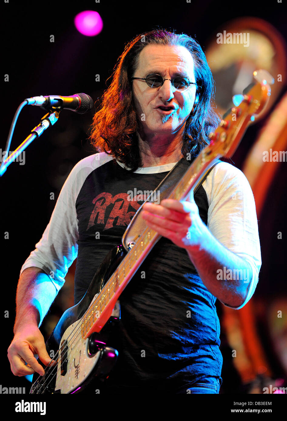 Geddy Lee of Rush perform live in concert on the Time Machine Tour at ...