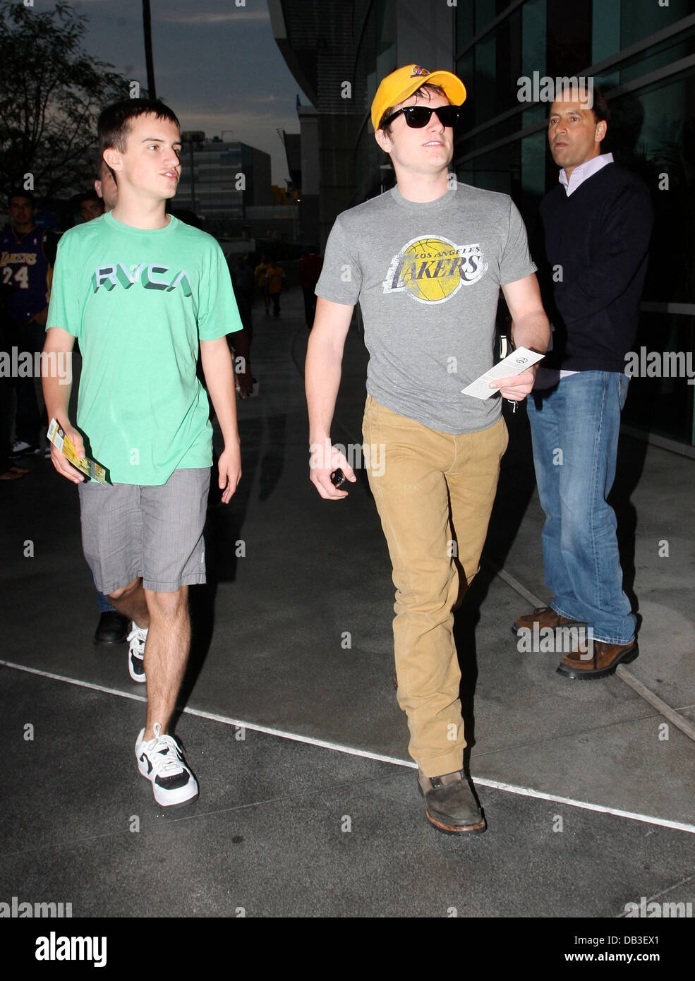 Josh Hutcherson Celebrities arriving at the Staples Center for the ...