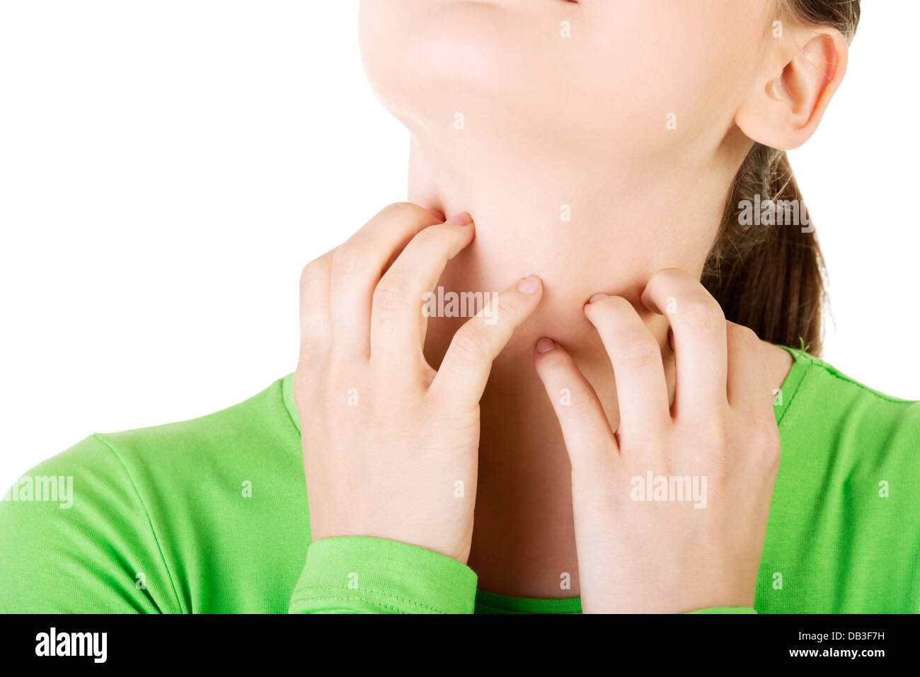 Woman scratching neck hi-res stock photography and images - Alamy